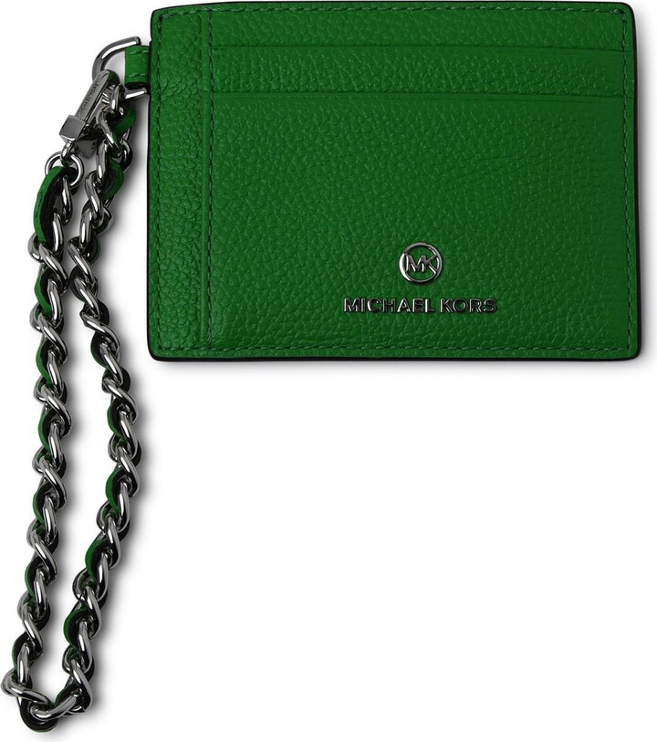 MICHAEL Michael Kors Green Leather Jet Set Card Holder - ShopStyle