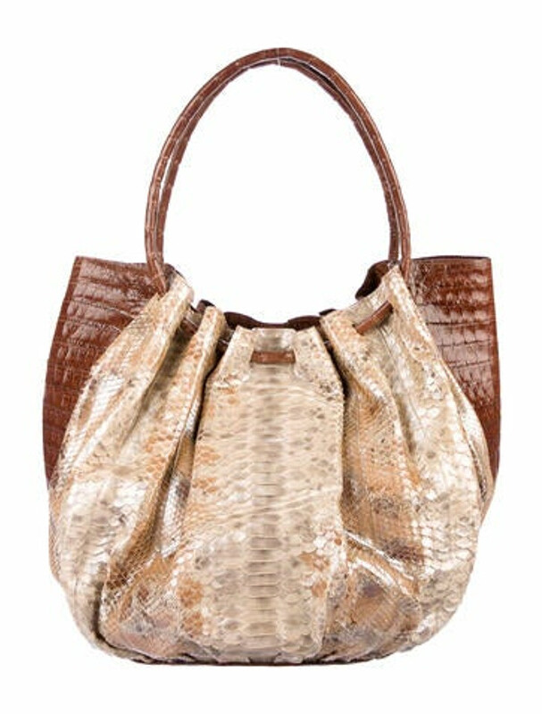 Nancy Gonzalez Crocodile-Trimmed Python Tote Metallic - ShopStyle