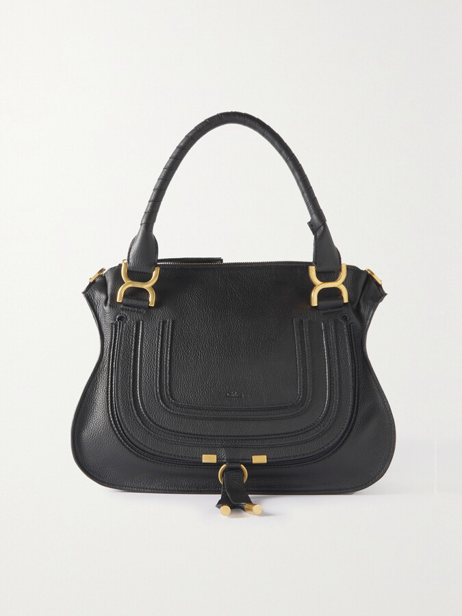 Chloé + Net Sustain Marcie Medium Textured-leather Tote - Black - ShopStyle
