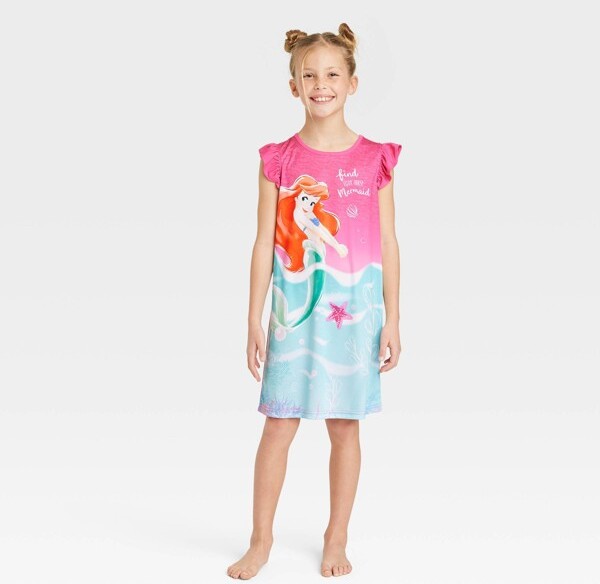 Disney Princess Girls' Disney The Little Mermaid Ariel NightGown - Pink ...