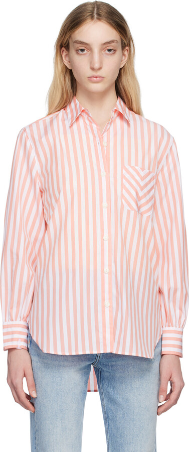 Rag & Bone Pink & White Maxine Shirt - ShopStyle Tops