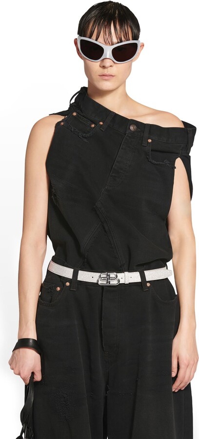 Balenciaga Bb Belt 25Mm In Sparkling Fabric - ShopStyle