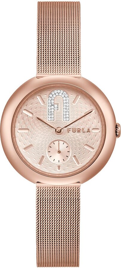 Furla Ladies Rose Gold Tone Stainless Steel Bracelet Watch (Model ...