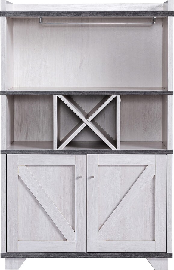 HOMES: Inside + Out Redrick Farmhouse Multi-Storage Wood 32 in. Wine ...