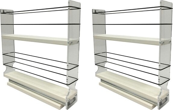 Vertical Spice 2-Tier Dual Drawer Full Extension Cabinet Mount Sliding ...