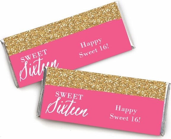 Big Dot of Happiness Chic 16th Birthday - Pink and Gold - Candy Bar ...