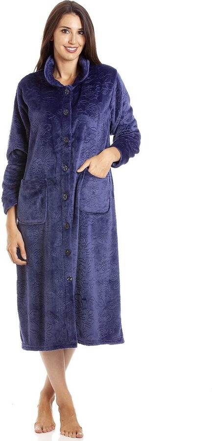 Camille Womens Various Coloured Bathrobes Supersoft Luxury Button Up ...