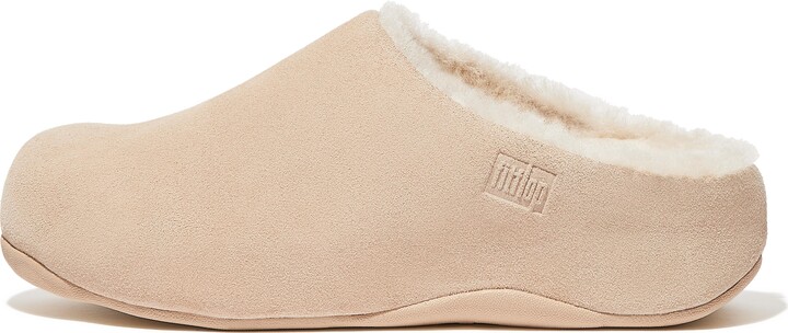 FitFlop Shuv Shearling-Lined Suede Clogs - ShopStyle