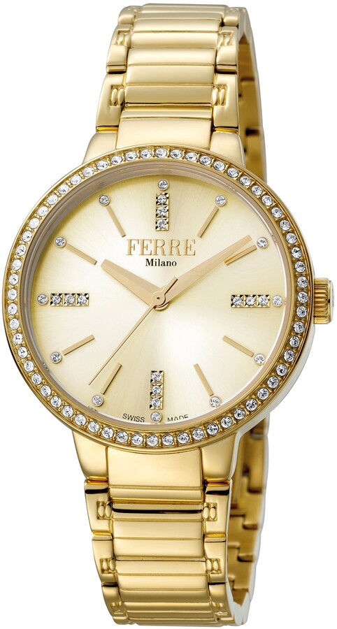 Ferré Milano Women's Gold Dial Stainless Steel Watch - ShopStyle