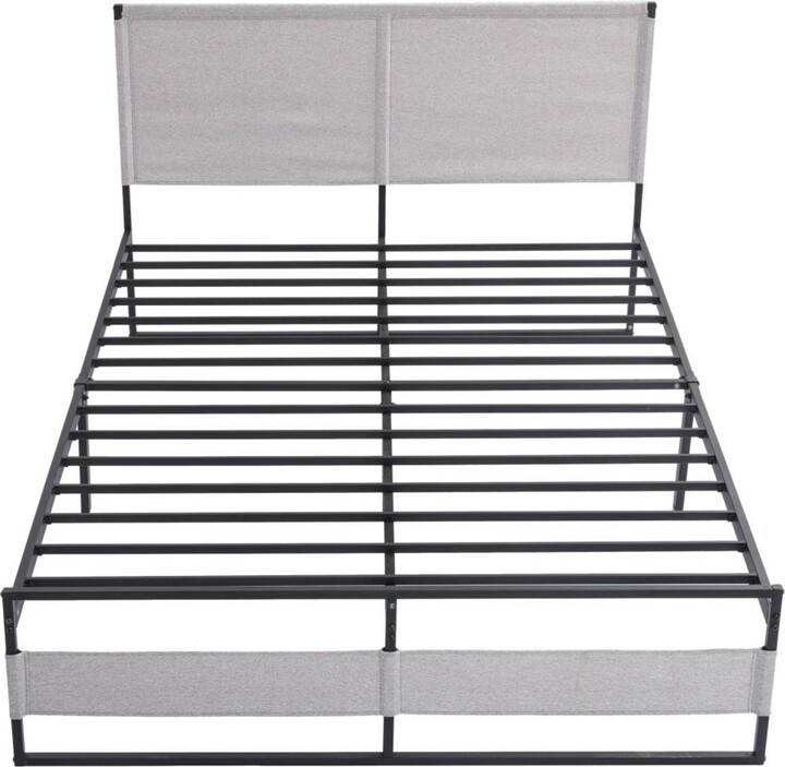 Simplie Fun V4 Metal Bed Frame 14 Inch Queen Size With Headboard And ...
