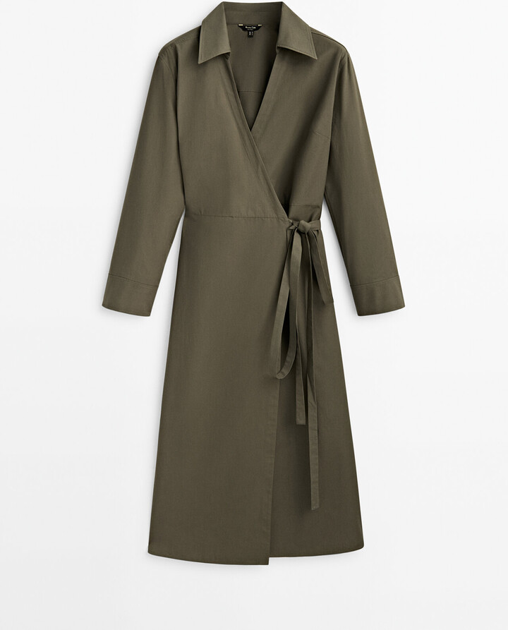 Massimo Dutti Poplin Wrap Dress - ShopStyle