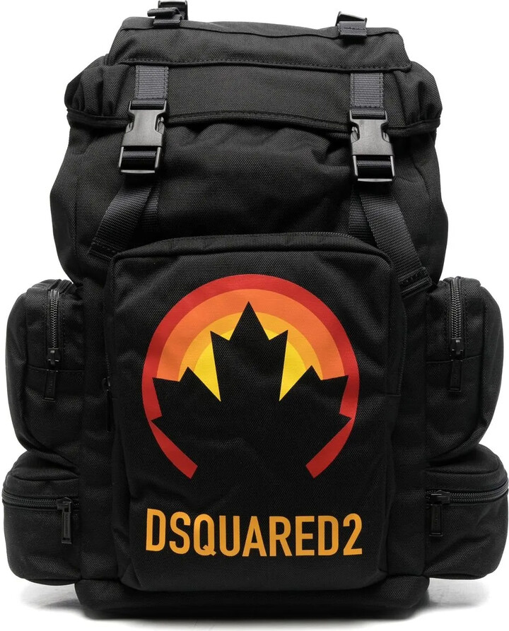 DSQUARED2 Logo-Print Buckled Backpack - ShopStyle