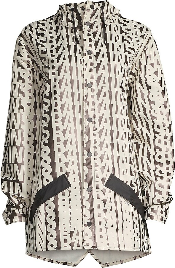 Rains Logo-Print Fishtail Rain Jacket - ShopStyle