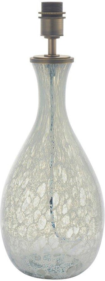 Loops Large White & Grey Glass Table Lamp Light Base - Brushed Bronze ...