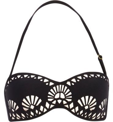 River Island Black laser cut balconette bikini top - ShopStyle Two ...