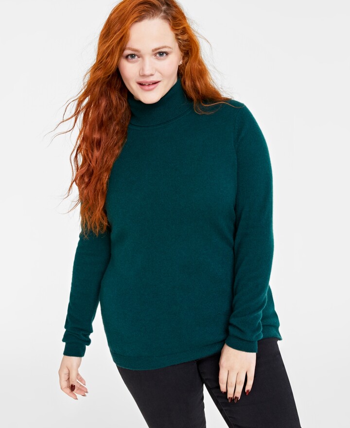 Charter Club Plus Size Turtleneck 100% Cashmere Sweater, Created for Macy's - ShopStyle