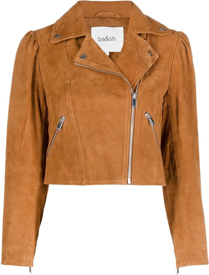 BA&SH Selio suede biker jacket - ShopStyle