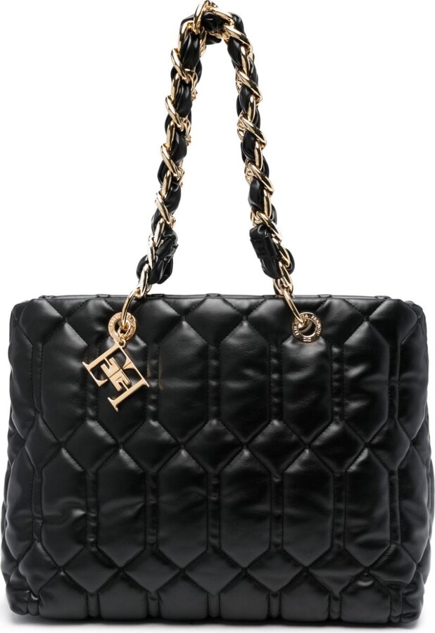 Elisabetta Franchi Puffy quilted faux leather tote bag - ShopStyle