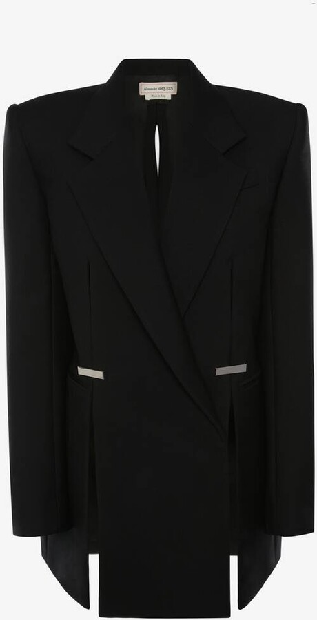 Alexander McQueen Women's Slashed Tailored Boxy Jacket In Black ...