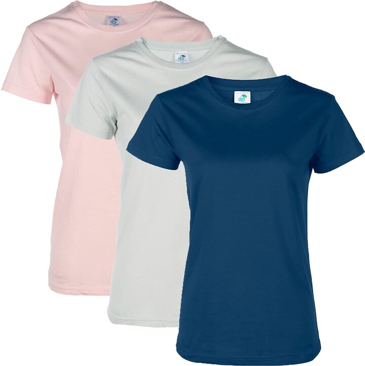 Blu Cherry 3 pack / 6 Pack Womens Plain Cotton Blank Basic T Shirt ...