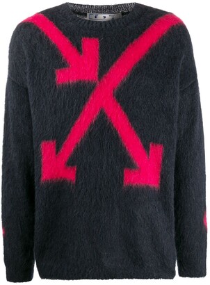 Off-White intarsia Arrow jumper - ShopStyle Crewneck Sweaters
