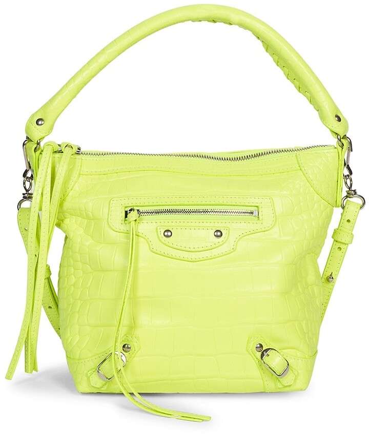 Balenciaga XS Neo Classic Croc-Embossed Leather Hobo Bag - ShopStyle