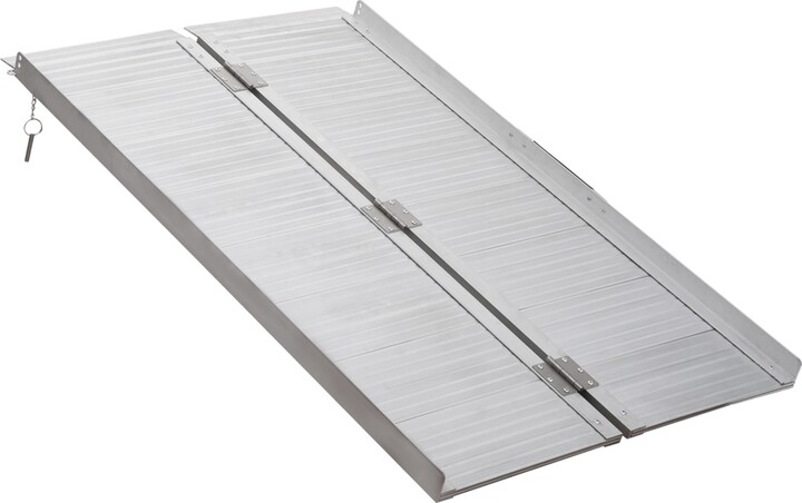 Homcom Wheelchair Ramp 4FT, Folding Aluminum Threshold Ramp with Non ...