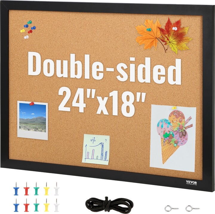 VEVOR Large Cork Board Bulletin Board with MDF Sticker Frame Wall ...
