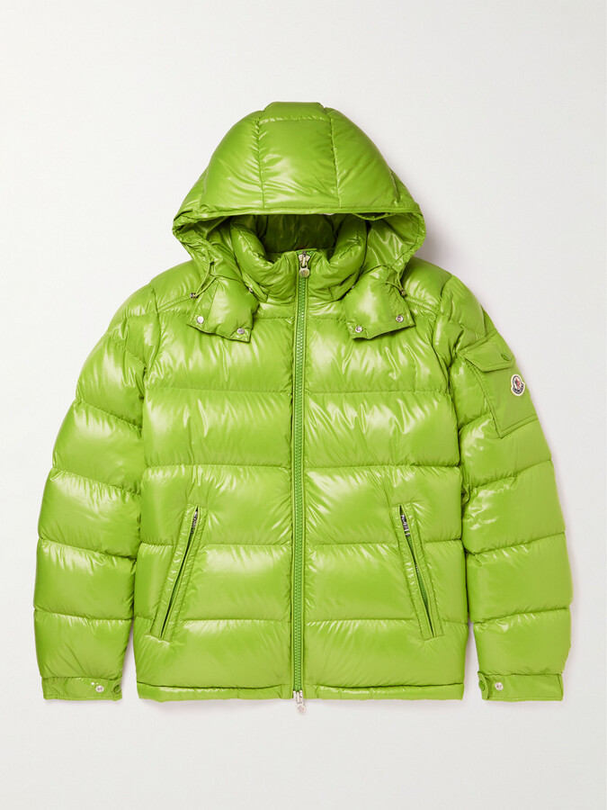 Moncler Maya Logo-Appliquéd Quilted Glossed-Shell Hooded Down Jacket ...
