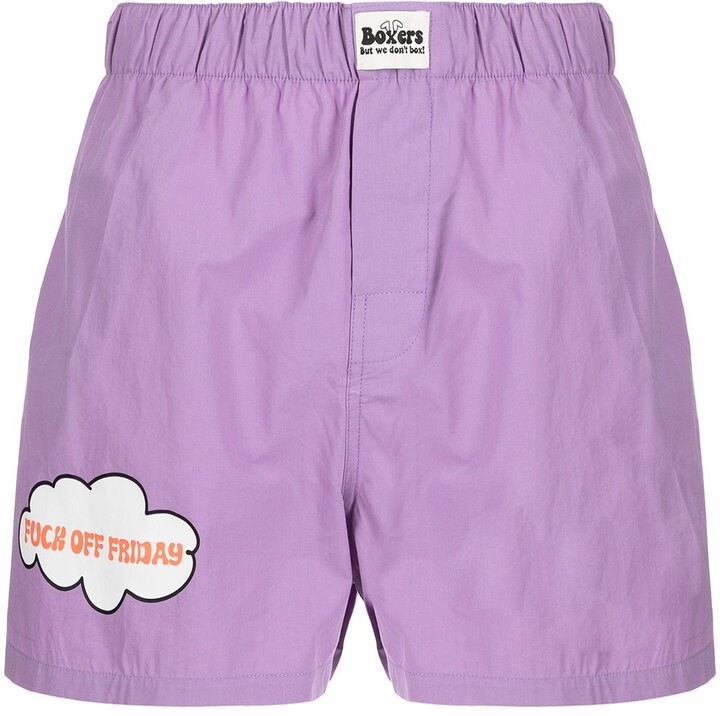 DUOltd Slogan-Print Cotton Boxer Shorts - ShopStyle