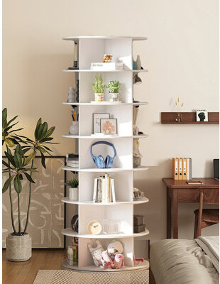 Daggers Link 7 Tier Rotating Bookshelf Tower, 360 Display Floor ...