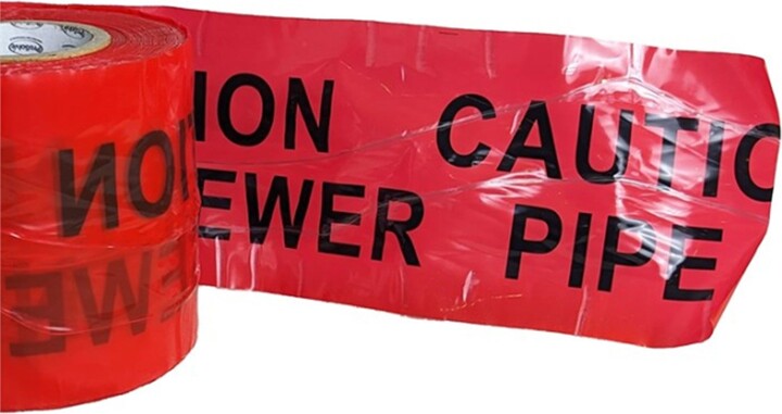Pegdev Detectable Underground Warning Tape 150mm Sewer Pipe Traceable ...