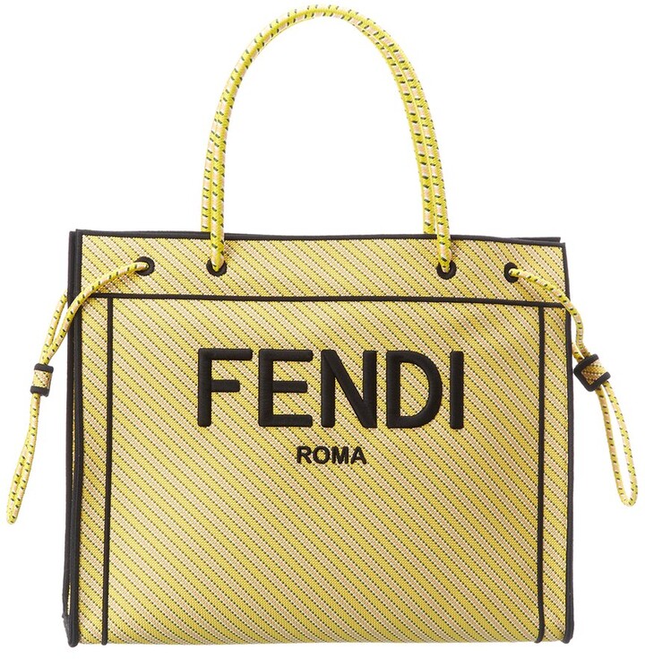 Fendi Roma Logo Large Canvas Shopper Tote - ShopStyle