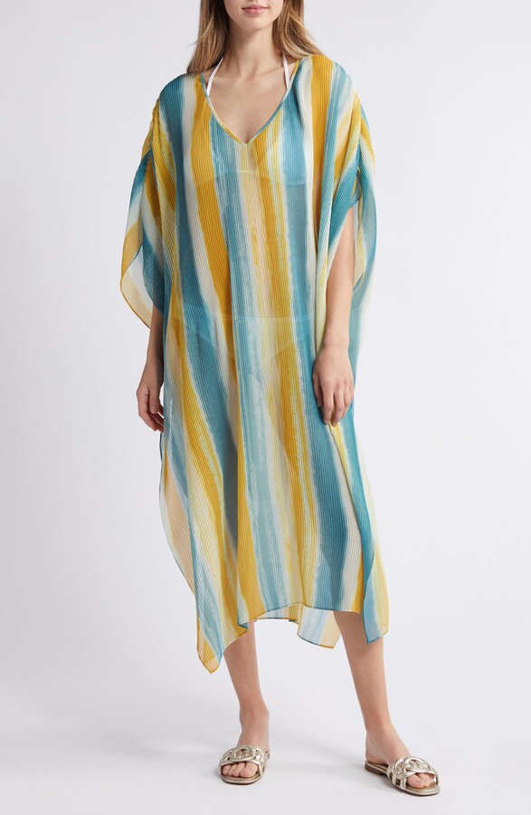 Nordstrom Pleated Sheer Caftan - ShopStyle Swimsuit Coverups