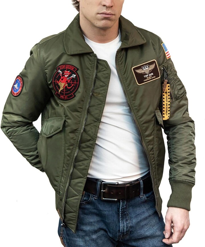 Awan Emporium New Mens Gun G1 Top Green Aviator Flight Top Pilot Gun ...