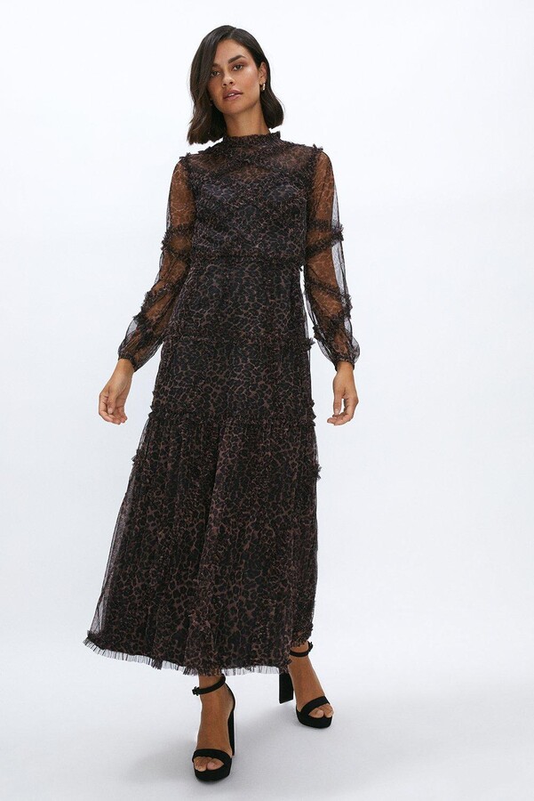 Midaxi Mesh Ruffled Dress - ShopStyle