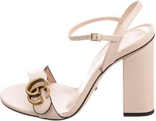 Gucci Double G Logo Leather Slingback Sandals - ShopStyle