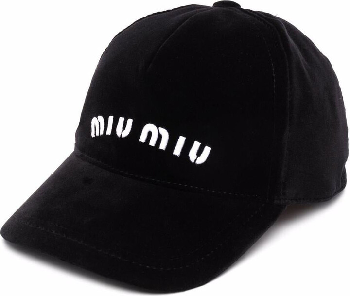 Miu Miu embroidered-logo baseball cap - ShopStyle Hats