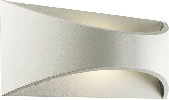 Loops IP65 Outdoor Modern Curved Wall Light White Texture Aluminium 12W ...