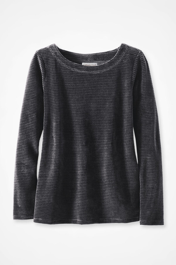Coldwater Creek Velour Rib Ballet neck - ShopStyle Tops