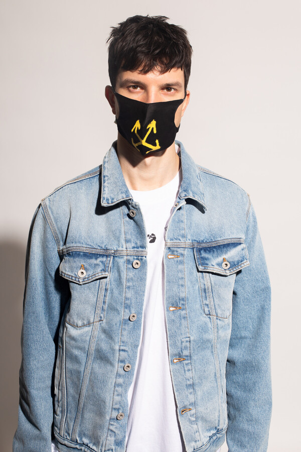 Off-White Face Mask With Logo Men's Black - ShopStyle