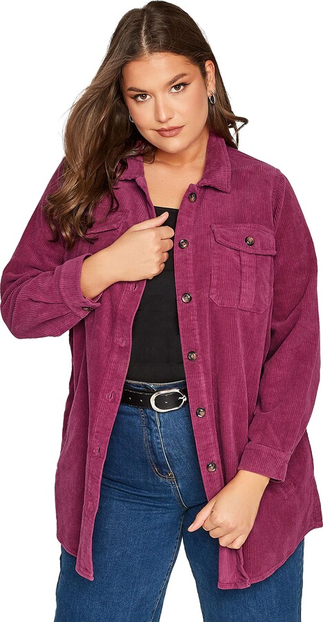 Yours Limited Collection Curve Corduroy Shacket - Women's - Plus Size ...