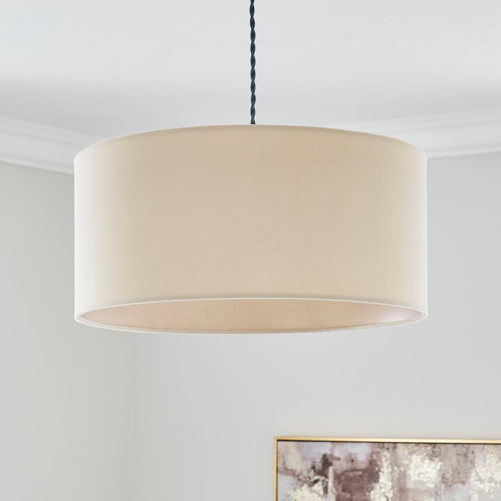 Dunelm Nesa Shallow Velvet Lamp Shade Cream - ShopStyle