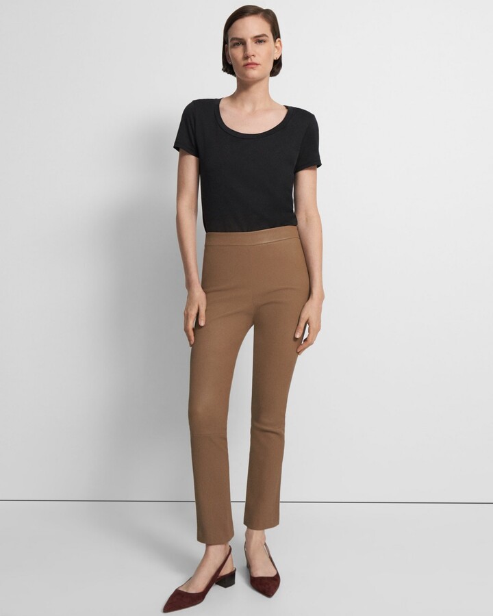 Theory Slim Kick Pant in Leather - ShopStyle