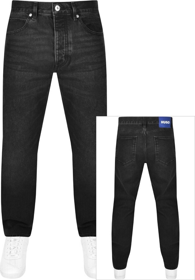 HUGO Blue Jonah Straight Fit Jeans Black - ShopStyle
