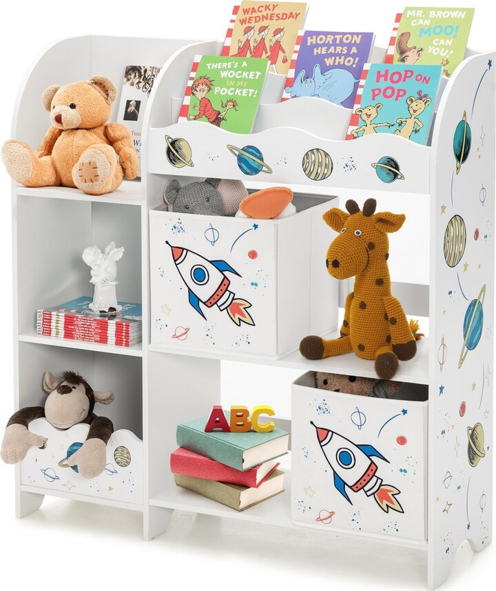 Slickblue Wooden Children Storage Cabinet with Storage Bins - ShopStyle