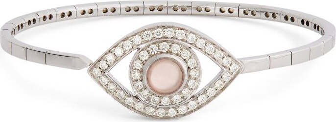 Netali Nissim White Gold and Diamond Protected Eye Bangle - ShopStyle ...