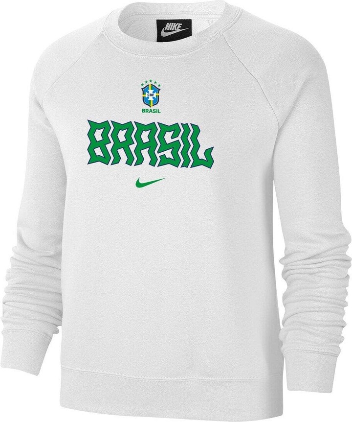 Nike Women's White Brazil National Team Lockup Varsity Raglan Pullover ...