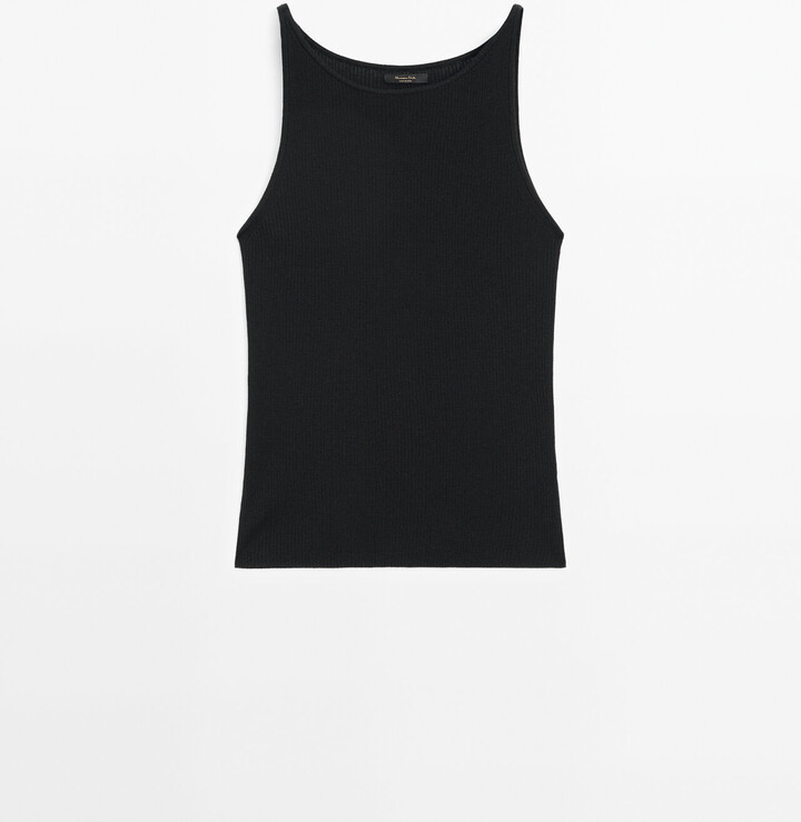 Massimo Dutti Ribbed Knit Top - ShopStyle Blouses