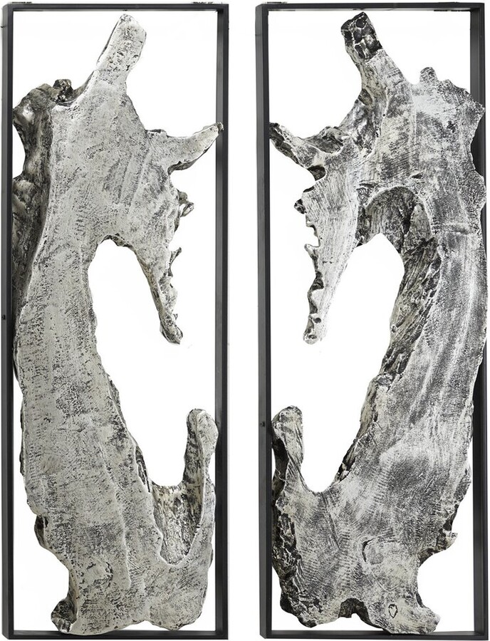 Peyton Lane Set Of 2 Abstract Magnesium Oxide Handmade Live Edge Wall ...